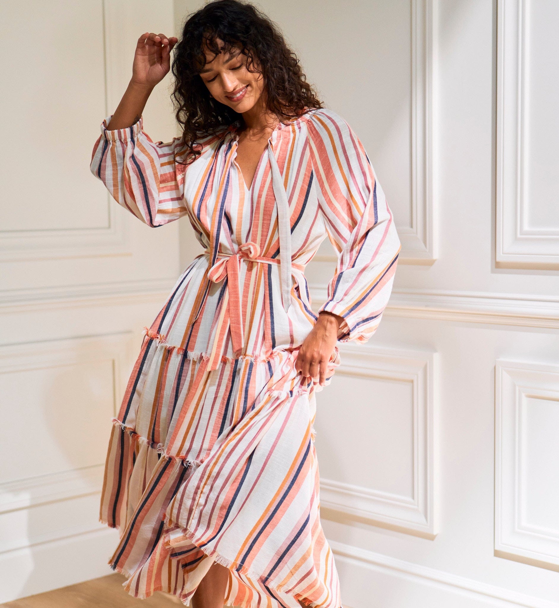 Wisteria Midi Dress | Ivory Multi – Cleobella