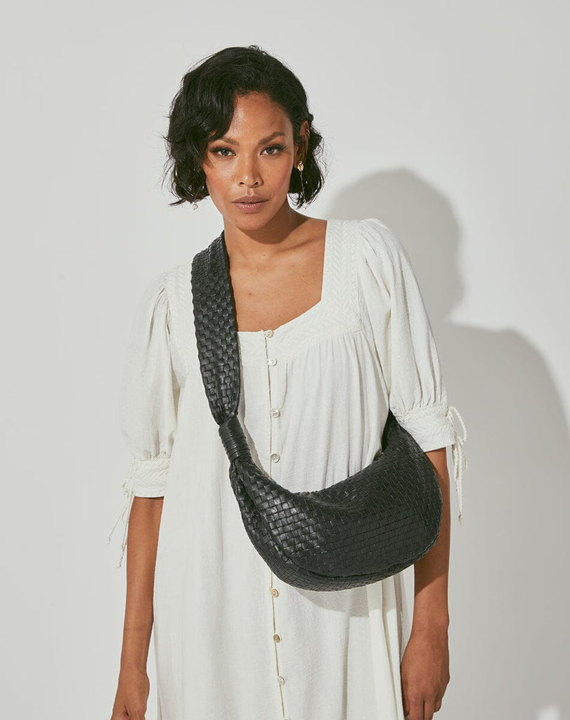 Shop Dylan Woven Hobo Bag Black | Cleobella