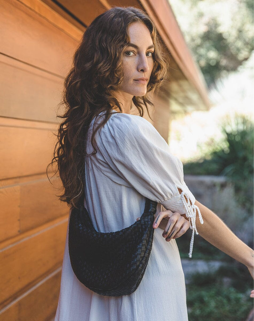 Shop Dylan Woven Hobo Bag Black | Cleobella